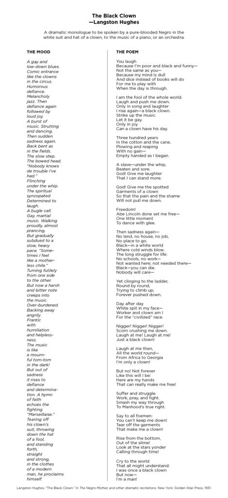 Langston Hughes’ Poem “The Black Clown” | A.R.T.